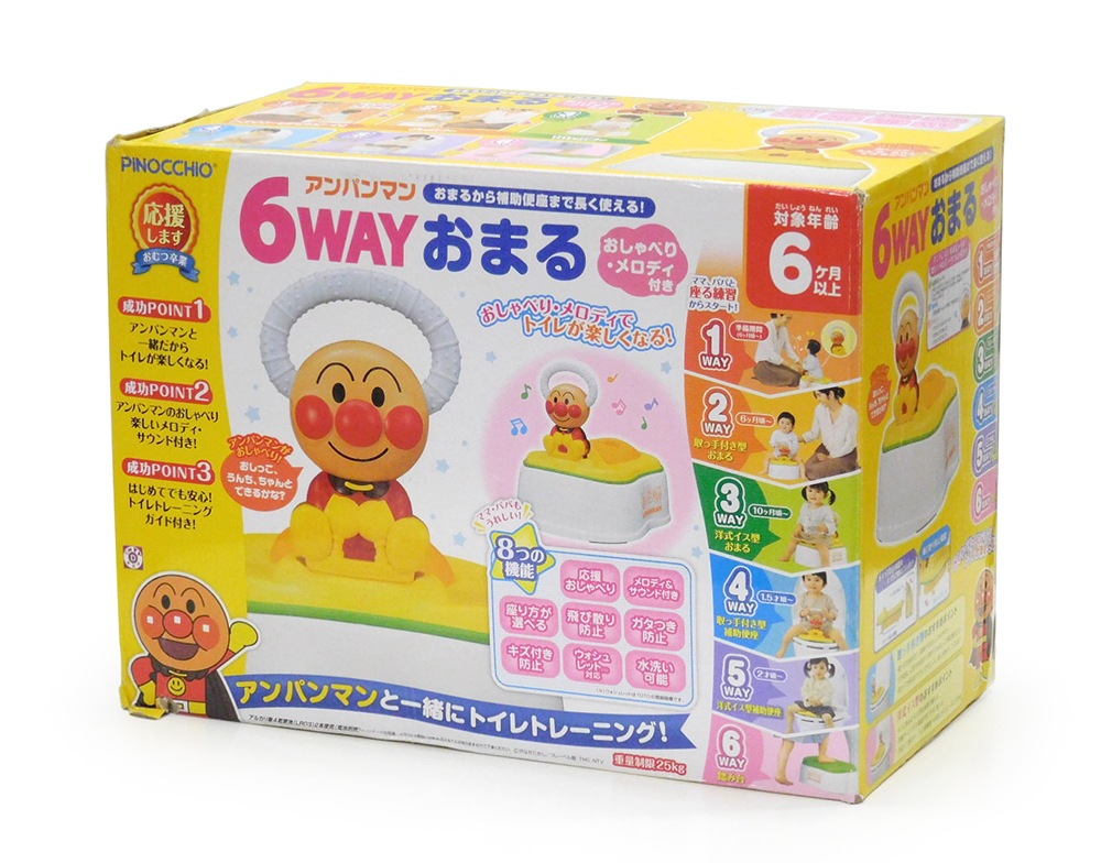 【中古/未使用品】アガツマ ピノチオ アンパンマン 6WAYおまる おしゃべり/メロディ付き 取っ手付き型 洋式イス型 補助便座 踏み台 トイレトレーニング | ディスカウントショップ と～るりーす