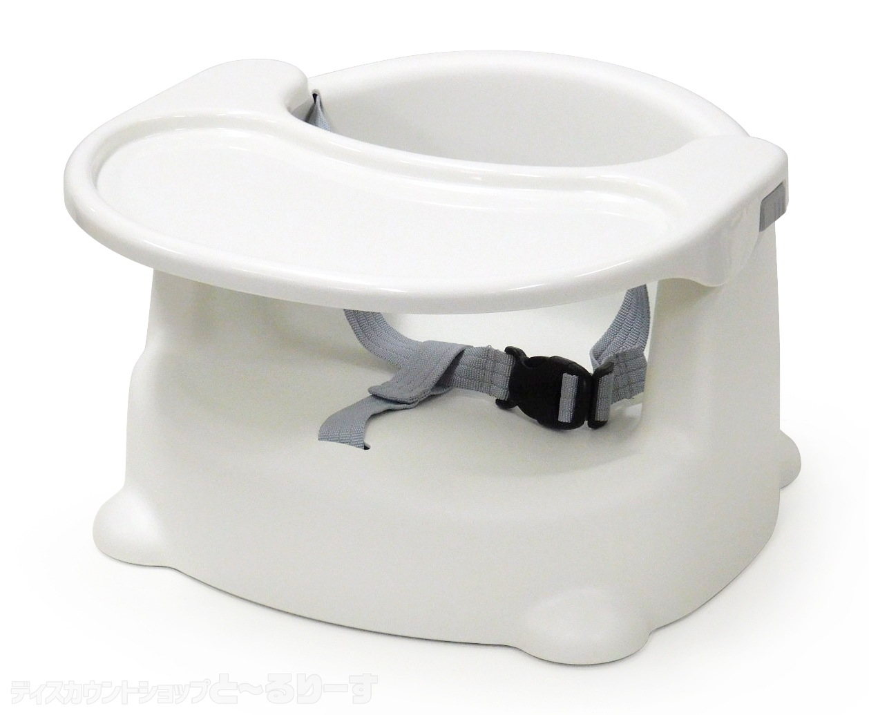 Richell リッチェル 2WAYごきげんチェアKN ホワイト トレイ付き 床置き/ダイニング ベビーチェア ローチェア ブースターチェア 7ヶ月頃から 抗菌加工【中古/未使用品 ...