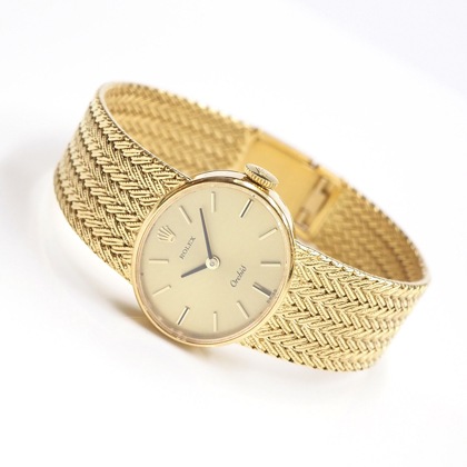 アンティークウォッチ アンティークロレックス Orchid オーバル YGケース テクスチャブレスレット | Shellman Ladies ...