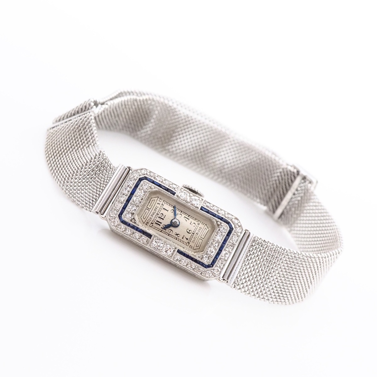 アンティークウォッチ アンティークパテック・フィリップ アールデコ ダイヤモンドサファイアベゼル レクタンギュラ―Ptケース ...