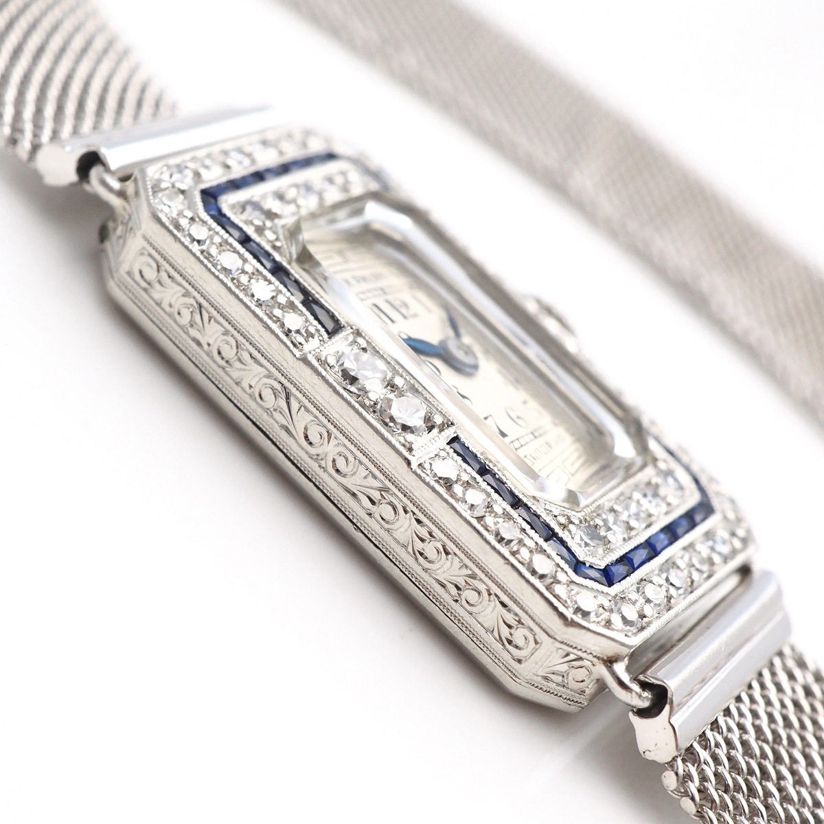 アンティークウォッチ アンティークパテック・フィリップ アールデコ ダイヤモンドサファイアベゼル レクタンギュラ―Ptケース ...