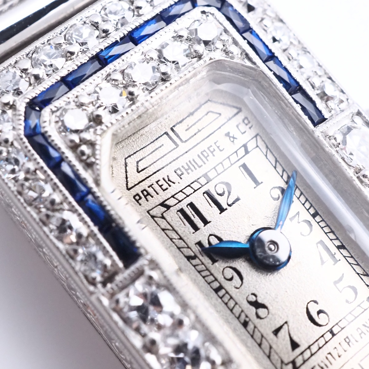 アンティークウォッチ アンティークパテック・フィリップ アールデコ ダイヤモンドサファイアベゼル レクタンギュラ―Ptケース ...