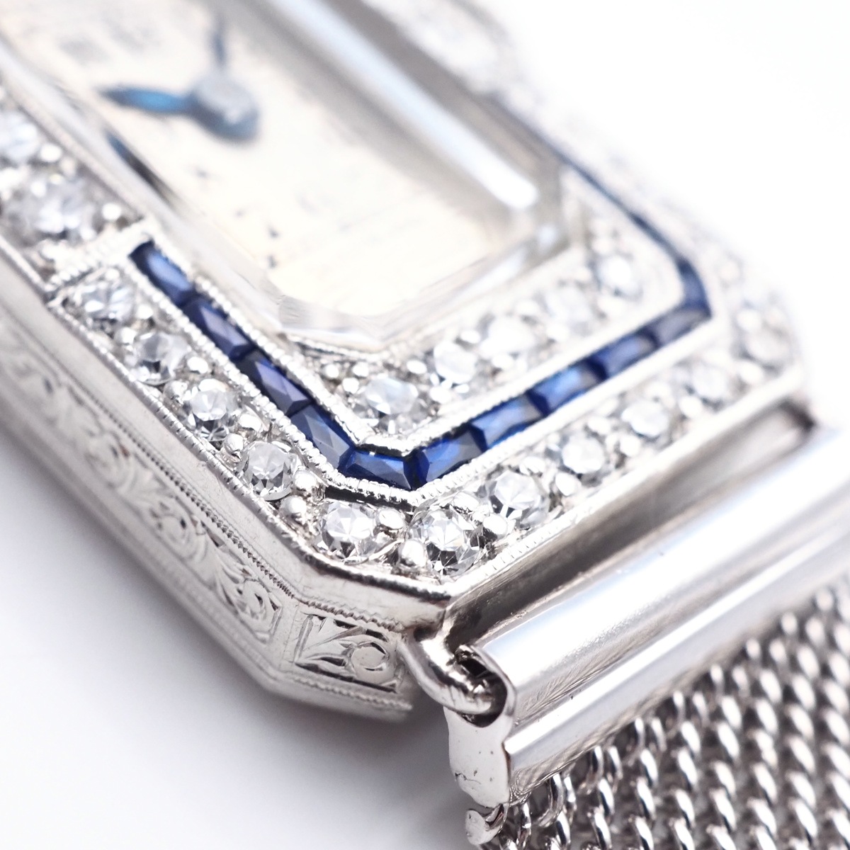 アンティークウォッチ アンティークパテック・フィリップ アールデコ ダイヤモンドサファイアベゼル レクタンギュラ―Ptケース ...