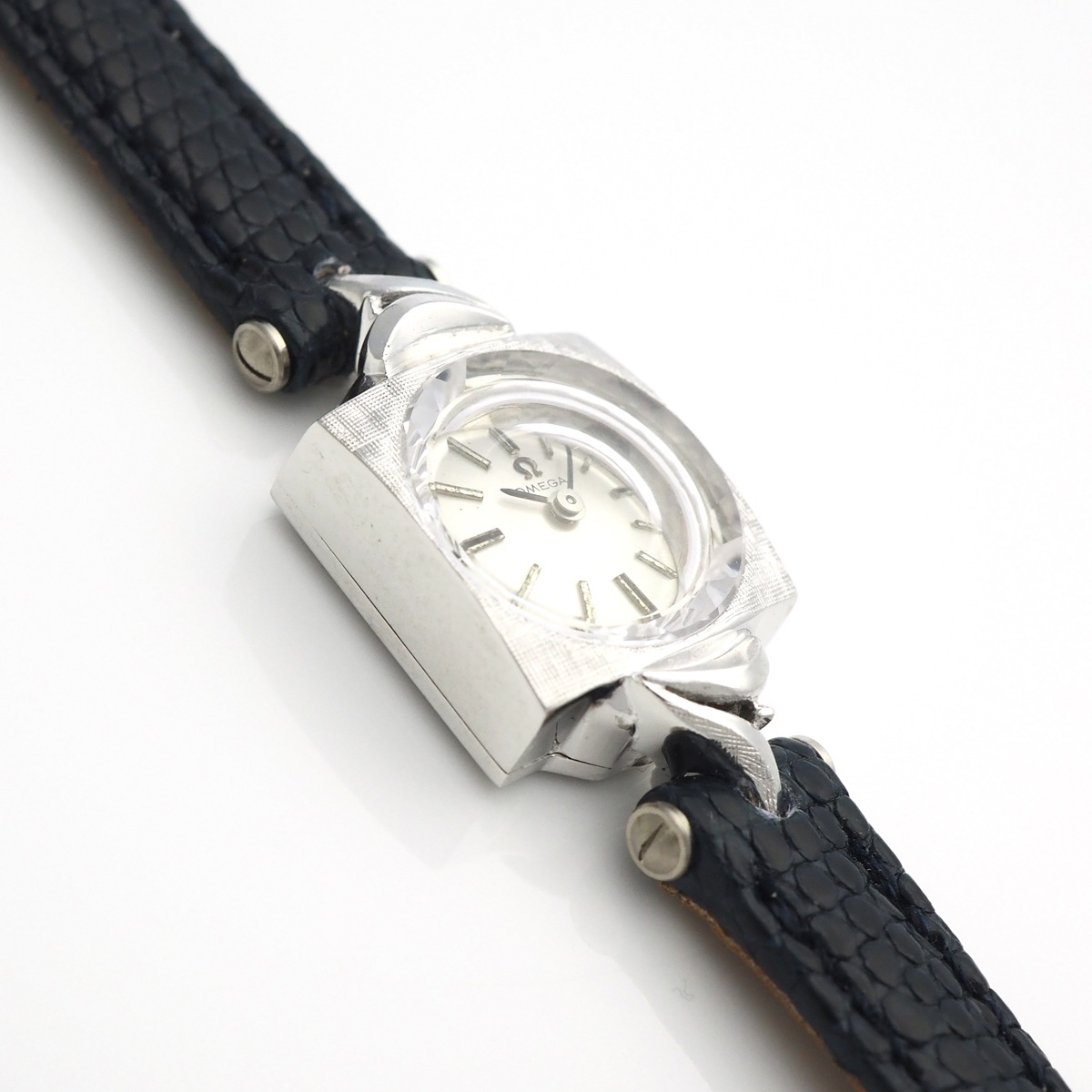 アンティークウォッチ アンティークオメガ ラウンドカットガラス スクエア WG ケース | Shellman Ladies' Antique ...