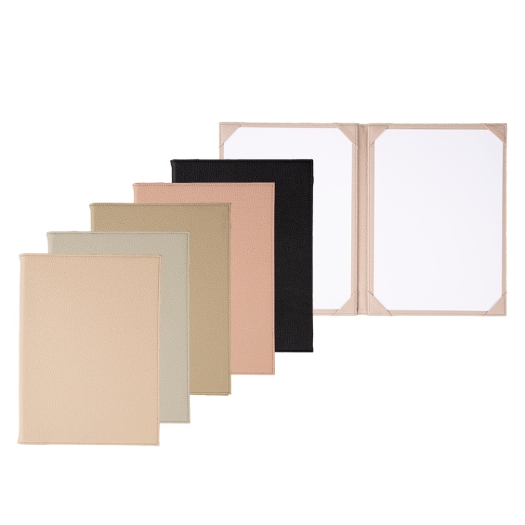 TAU-101 コーナーポケット仕様(A4･2ページ仕様) トープカラーシリーズ洋風メニューブック｜メニューブックのシンビ 飲食店の通販サイト