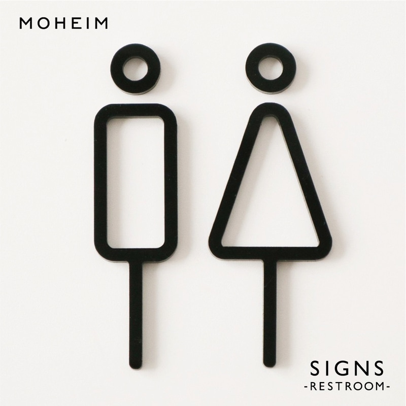 【moheim モヘイム】 Signs Restroom モヘイム レストルーム ピクトグラム トイレサイン シンワショップ本店