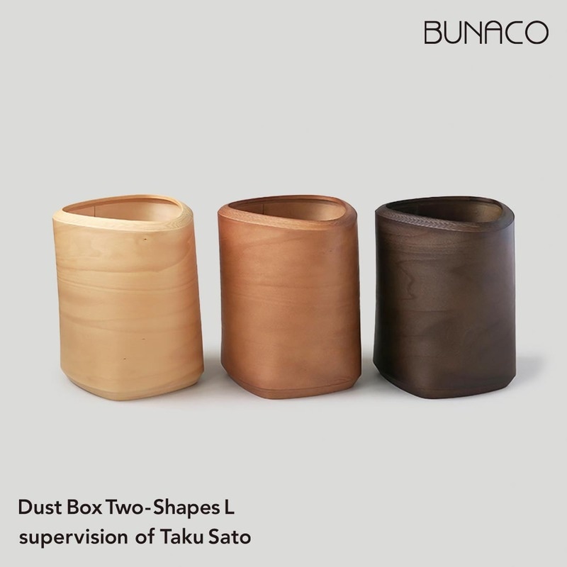 bunaco ブナコ Dust Box Two Shapes Lサイズ 佐藤卓 ダストボックス ゴミ箱 青森 ブナ 天然素材 国産 ギフト 職人技が作り出す、三角と四角がつながった独特な ...