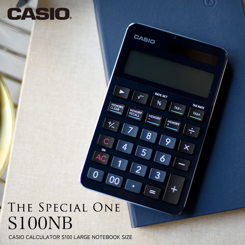 CASIO カシオ CALCULATOR S100NB-BK S100NB-BU 大判手帳タイプ ステーショナリー 日本 オフィス カリ ...