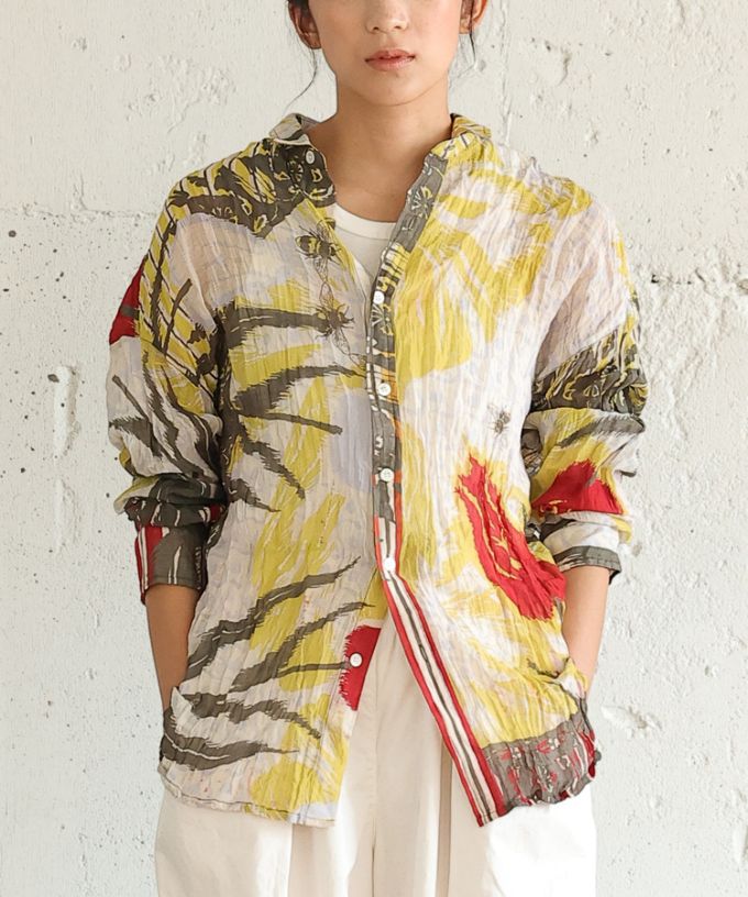 くさしゃつ らーれのかがやき あさ[Kusa Kanmuri シルクコットンシャツ]/BRAND,Kusa Kanmuri,APPAREL ...