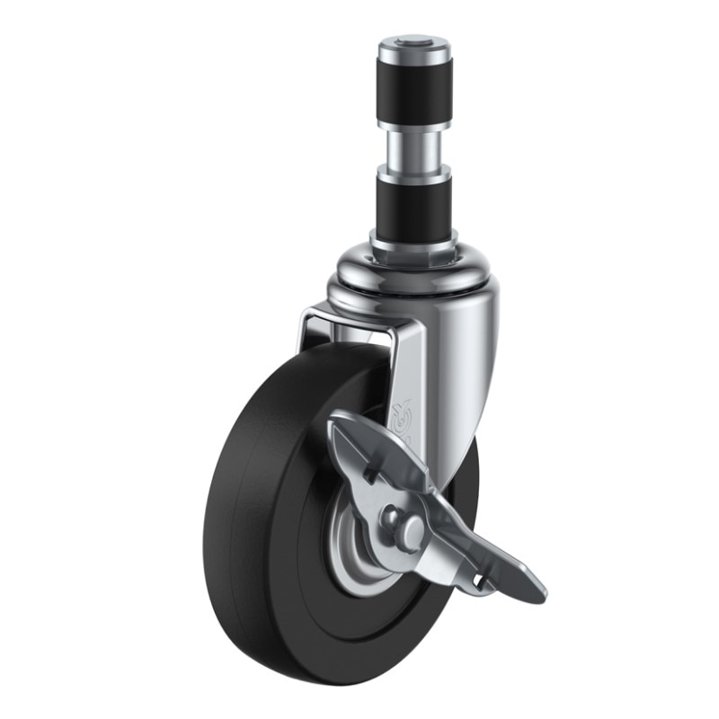 【取寄品】ユーエイ 差し込み式キャスター(ストッパー付) 丸パイプφ25用 クロームメッキ ゴム車輪(径125) TO-7038-7YS ETF-125RHS,φ22-2P | 業務用厨房部品 ...
