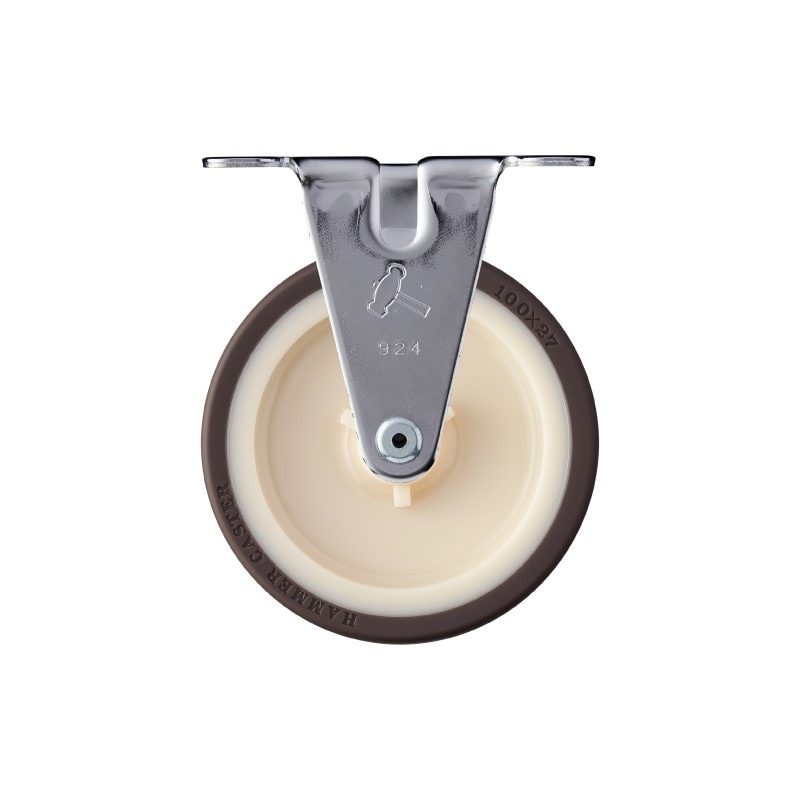 ハンマーキャスター 固定型平付式 クロームメッキ ウレタン車輪(径85) 420ER-UR85 | 業務用厨房部品,キャスター,平付式,ハンマーキャスター,固定型 | SHOP SUGICO