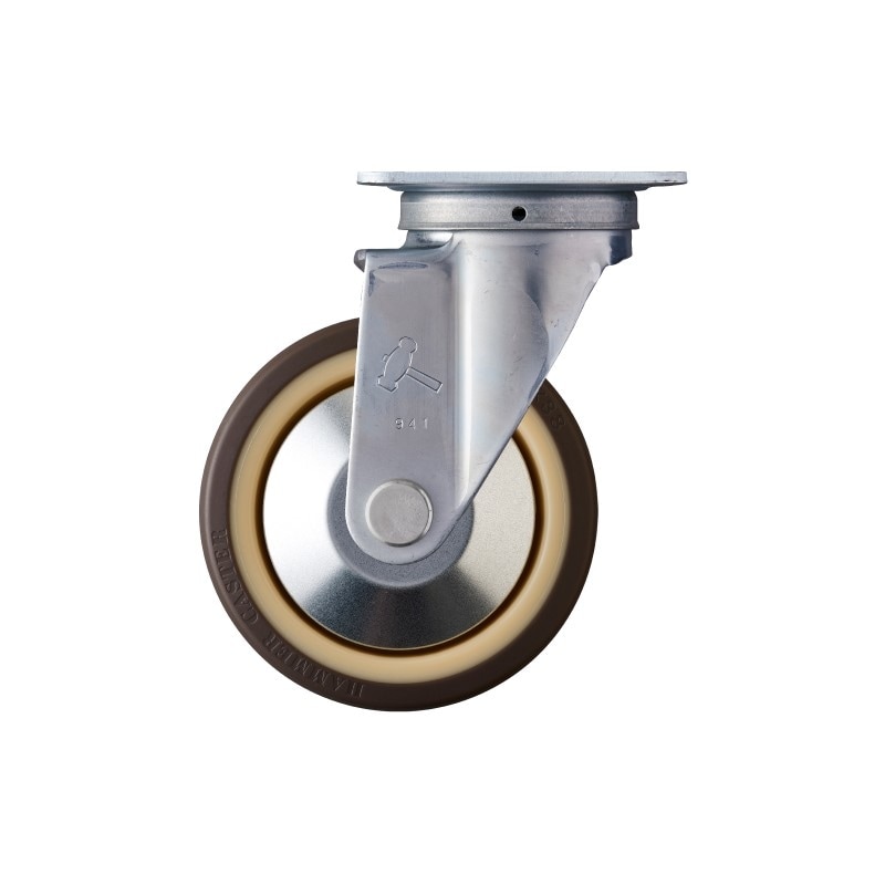 ハンマーキャスター 自在型平付式 3価クロム化成処理 ウレタン(ベアリング入)車輪(径100) TO-8026-12H 420S-UB100 | 業務用厨房部品,キャスター,平付式,ハンマー ...