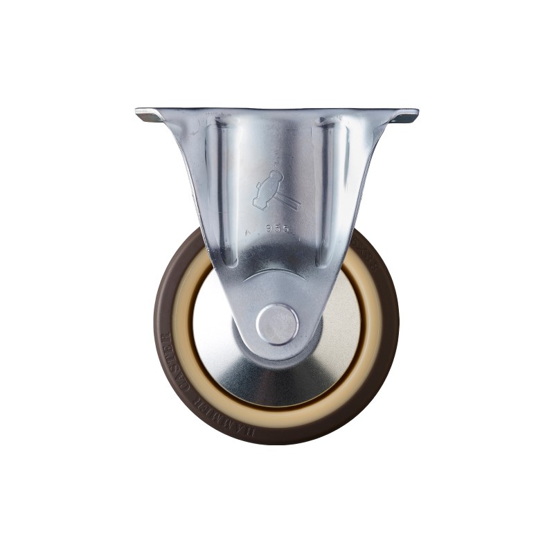 ハンマーキャスター 固定型平付式 3価クロム化成処理 ウレタン(ベアリング入)車輪(径100) TO-8028-12H 420SR-UB100 | 業務用厨房部品,キャスター,平付式,ハンマー ...