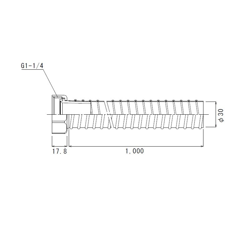 排水ホース 回転ナット G1-1/4ネジ 100cm TO-192M/100 | キッチン用排水部品 | SHOP SUGICO