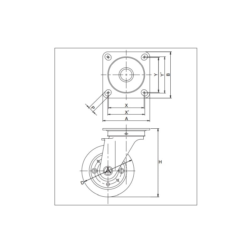 ハンマーキャスター 自在型平付式 3価クロム化成処理 ウレタン(ベアリング入)車輪(径100) TO-8026-12H 420S-UB100 | 業務用厨房部品,キャスター,平付式,ハンマー ...