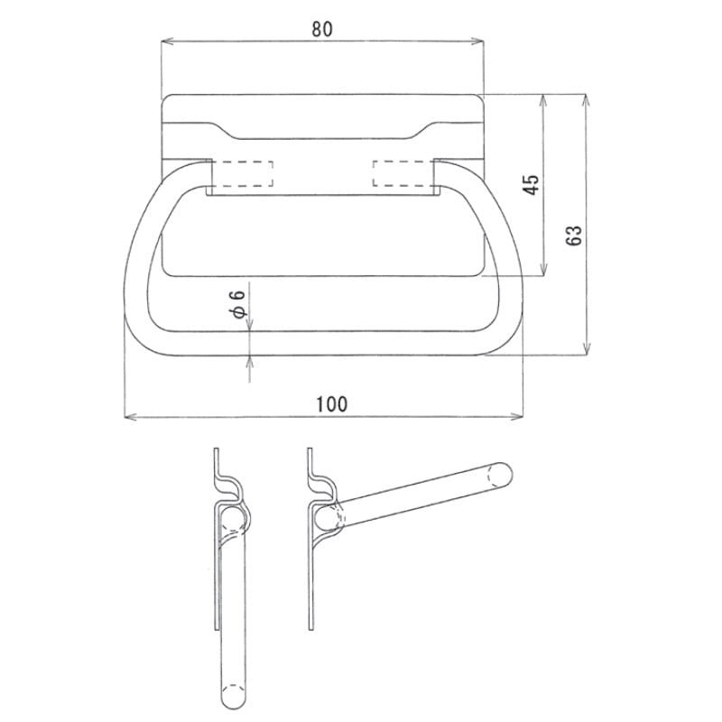 ストッパー付可動取手 2ヶ1組 TO-1000NN | 業務用厨房部品,内装部品,ラッチ･ハンドル･取手･引手 | SHOP SUGICO