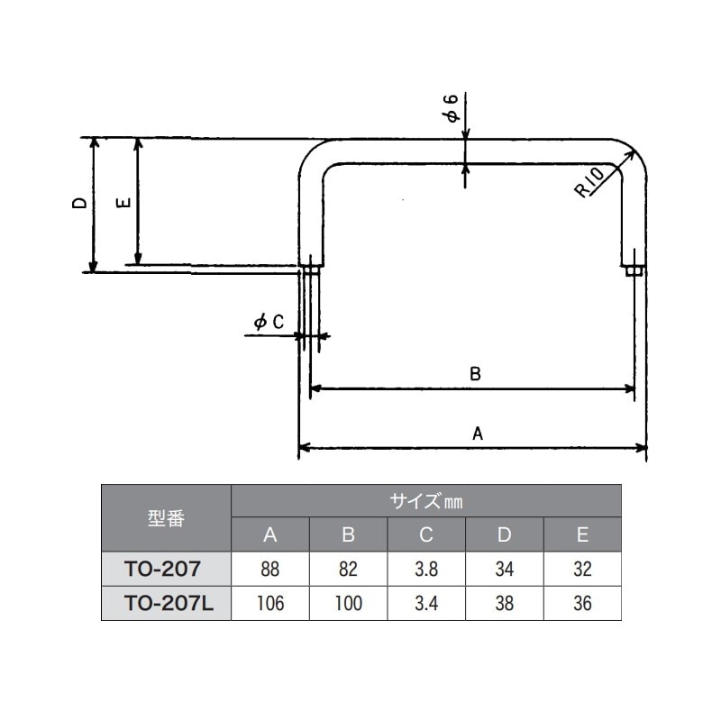 ステンレス 丸棒取手 大 TO-207L | 業務用厨房部品,内装部品,ラッチ･ハンドル･取手･引手 | SHOP SUGICO