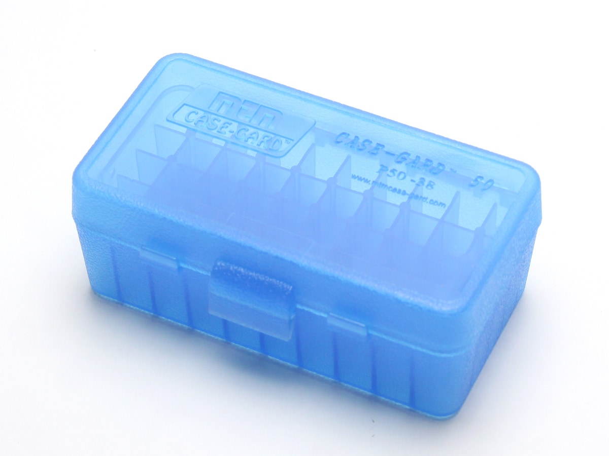 MTM ハンドガンアモボックス P50-38 クリアブルー | 装備品,ガンケース | SIDEARMS