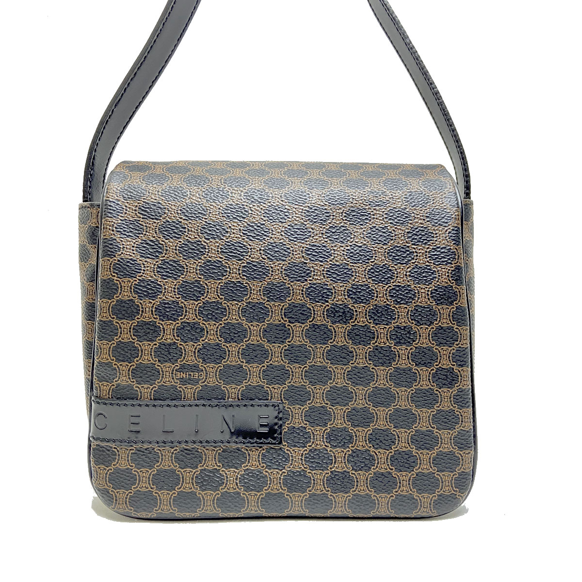 CELINE セリーヌ マカダム柄 ショルダーバッグ レザー ブラック/ブラウン MC00/2 | バッグ | Brand Boutique SiSSY.Japon｜シシィ・ジャポン ,国立 ...