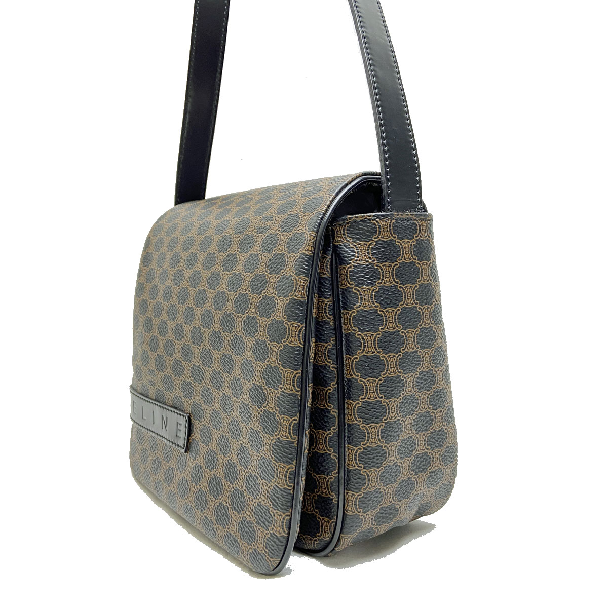 CELINE セリーヌ マカダム柄 ショルダーバッグ レザー ブラック/ブラウン MC00/2 | バッグ | Brand Boutique SiSSY.Japon｜シシィ・ジャポン ,国立 ...