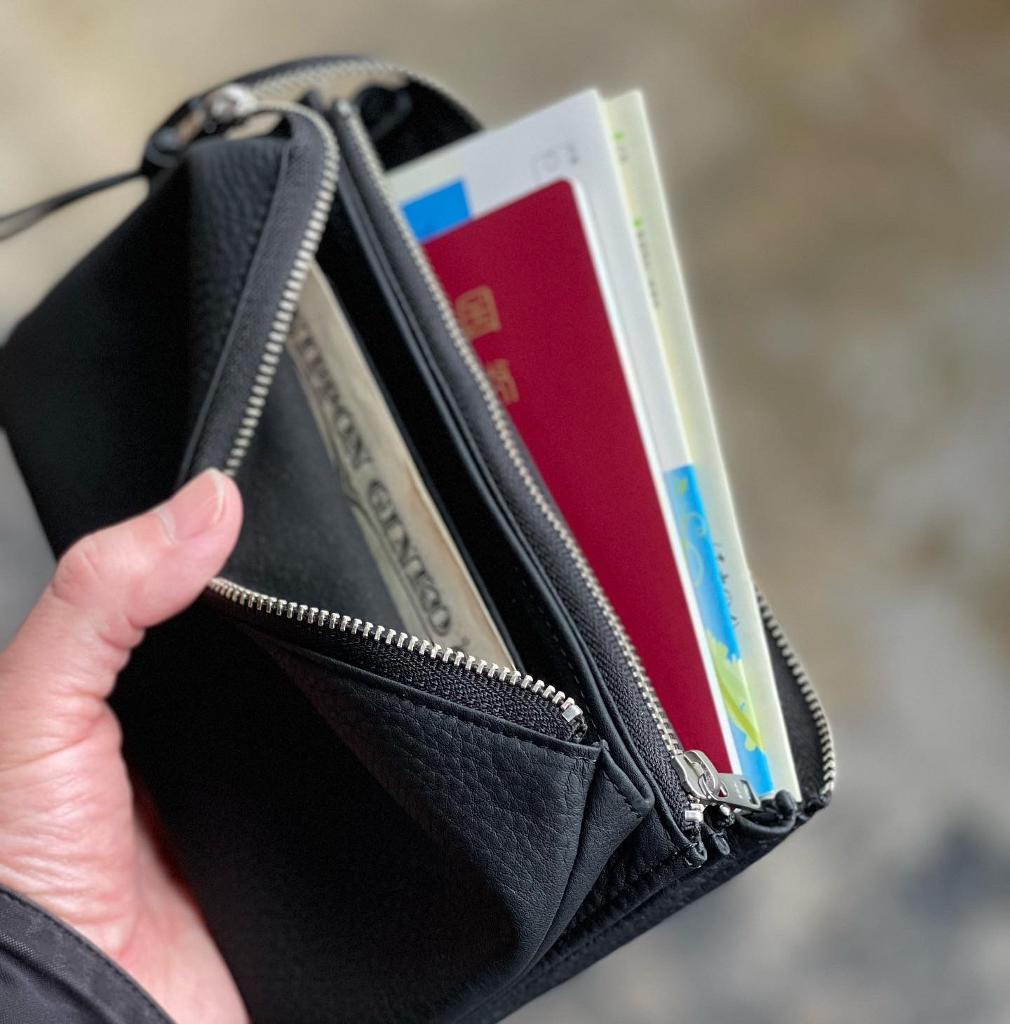 ERA. イーラ EO GOAT UTILITY WALLET LARGE EOゴートユーティリティーウォレット ラージ ブラック