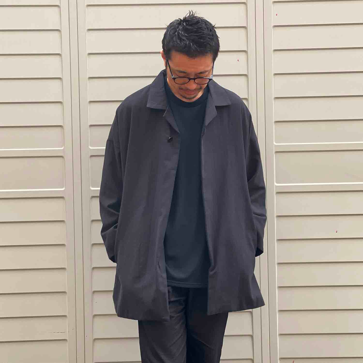 THING FABRICS TF Scraped Off Half Coat(FRESCA Broad for Towel loom) Black