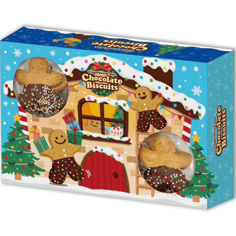 【冬季・数量限定】カラフルデコレーション ジンジャーブレッドマンチョコビスケット（185g） | おやつとおつまみ | SJ KOBE