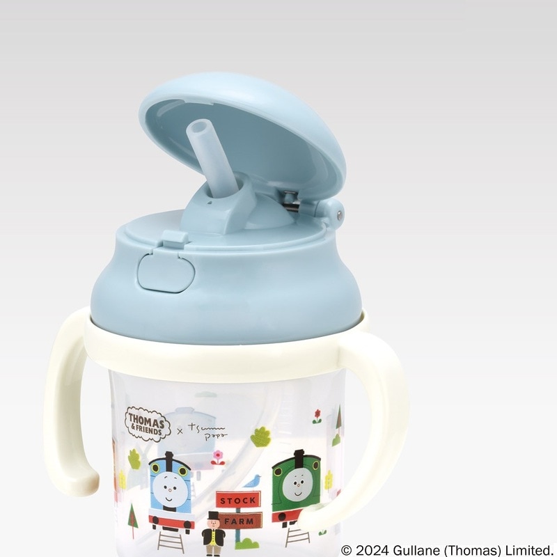 ストローマグ 230ml 両手 ストロー マグ ベビーマグ ワンタッチ キャラクター skater スケーター KSH2 トーマス×つむぱぱ きかんしゃトーマス 男の子【かわいい 8ヶ月 ...