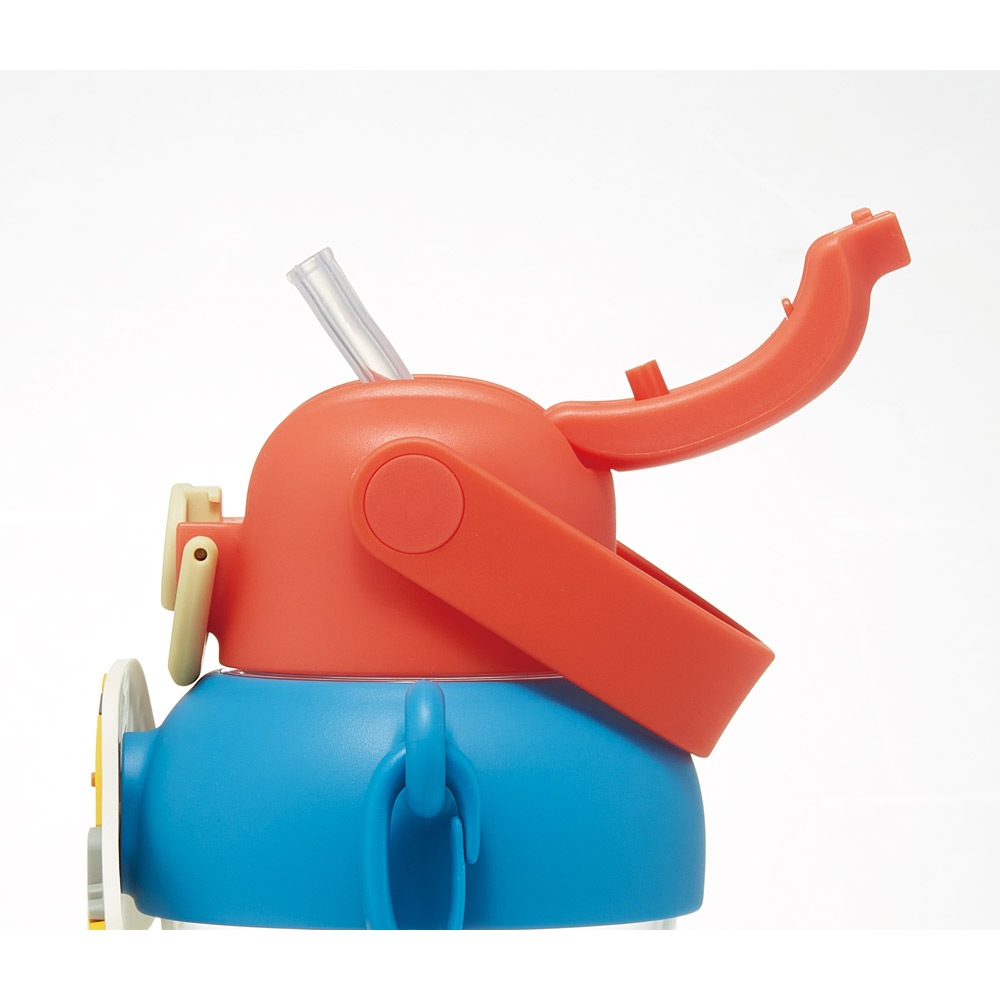 ラバー マスコット付き ストロー ボトル 水筒 650ml ショルダーベルト付き 子供 スケーター skater PRMC7ST はたらく クルマ くるま 車 車柄 男の子 男子