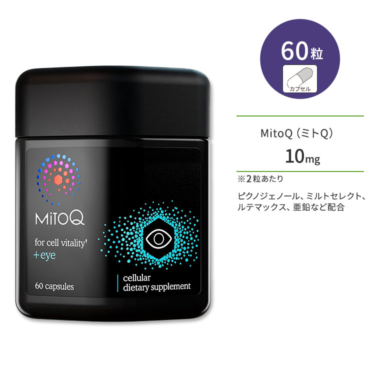ミトQ +アイ 5mg 60粒 カプセル MitoQ +eye ミトキノール サプリメント ミトコンドリア ユビキノール 目 ピクノジェノール ...