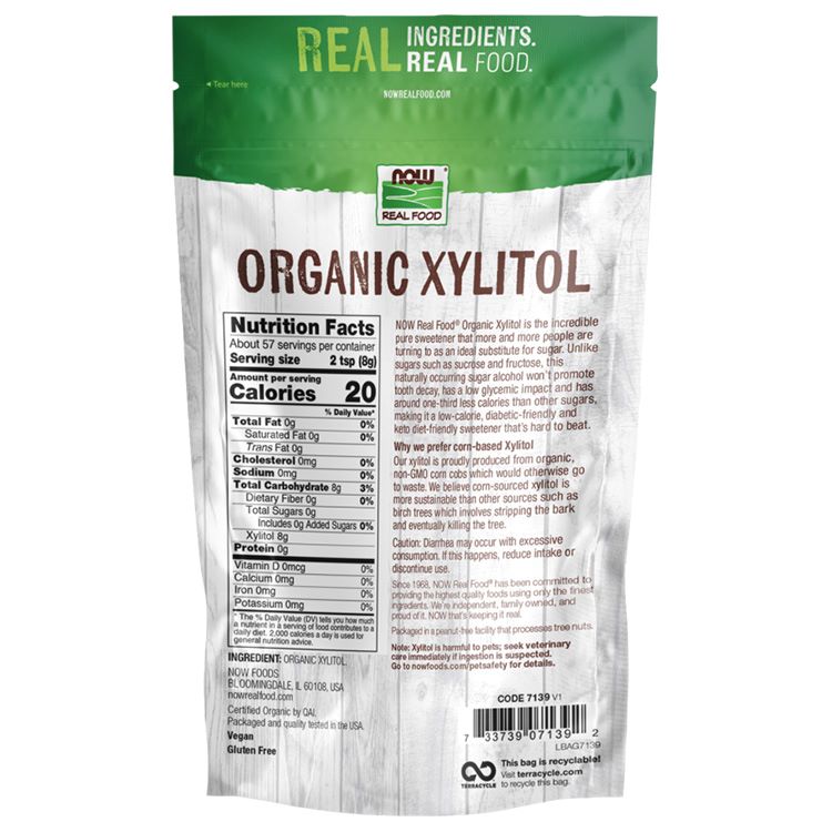 ナウフーズ オーガニック キシリトール 454g (1 lb) NOW Foods Organic Xylitol 甘味料 糖アルコール | 毎日最安値挑戦中! アメリカサプリ専門の スピードボディ