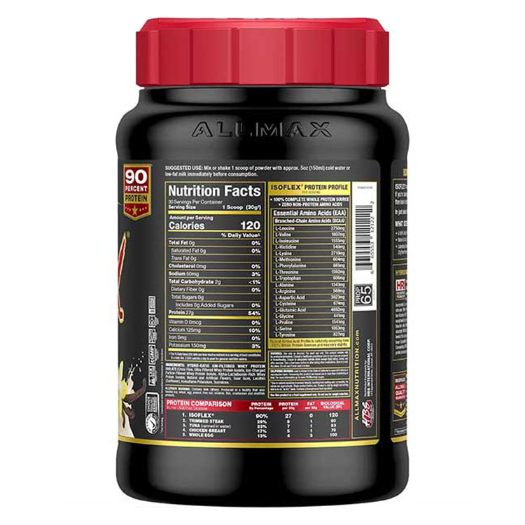 オールマックス アイソフレックス アイソレートプロテイン バニラ味 30回分 907g (2lb) ALLMAX ISOFLEX ...