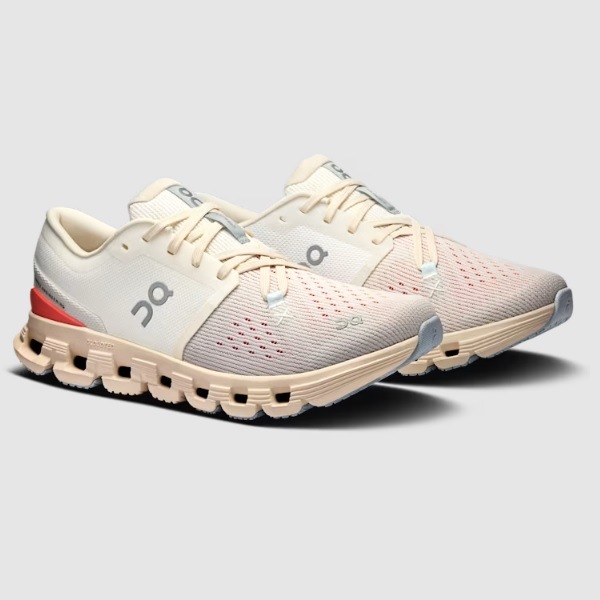On オン ウィメンズ Cloud X 4 レディースランニングシューズ 3WE30073297(Ivory/Salmon) 2025年新色 ...