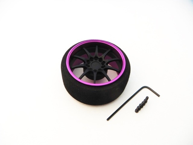 アルミステアリングMFホイール Papi Racing (Fブラック/パープルリム) Aluminum Steering Wheel Papi ...