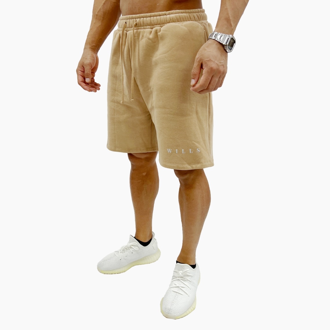 ESSENTIALS SWEATSHORT-TAN | BOTTOMS | WILLS FITNESS