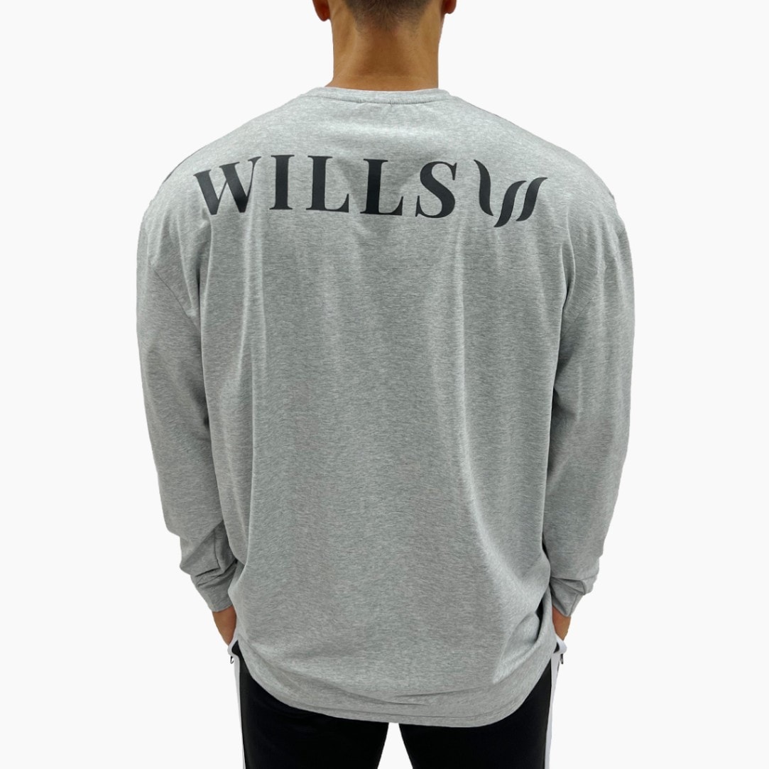 CLASSIC LOGO BACK PRINT OVERSIZE LONG SLEEVED - GRAY | T-SHIRT | WILLS ...