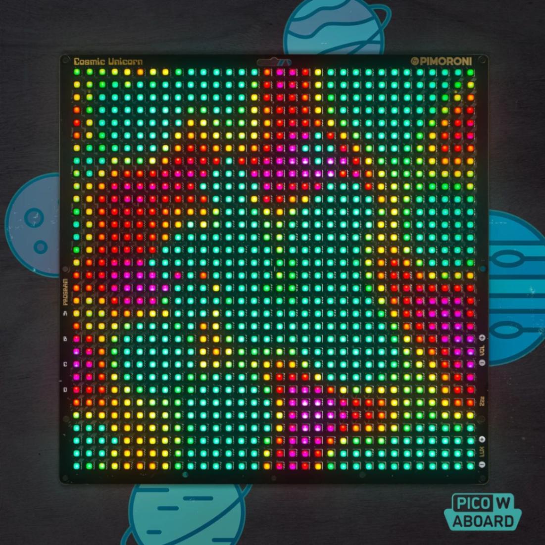 Pimoroni Cosmic Unicorn - 32x32 RGB LED / ワイヤレス (Pico W Aboard) | Raspberry Pi | | Stella Symphony