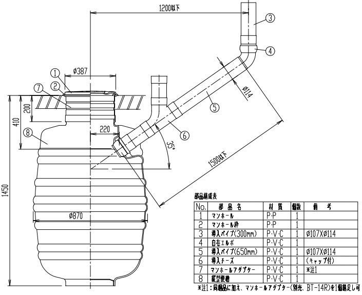 LIXIL・INAX（リクシル・イナックス）簡易水洗便器用便槽 縦形 570リットル BT-600R | トイレ,簡易水洗式 | スイスイマート