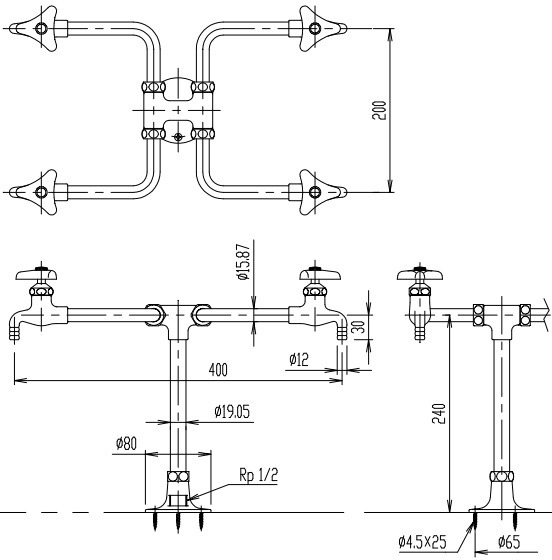 LF-204 LIXIL(リクシル) 四ツ口振り分け式化学水栓 | すべての商品 | スイスイマート