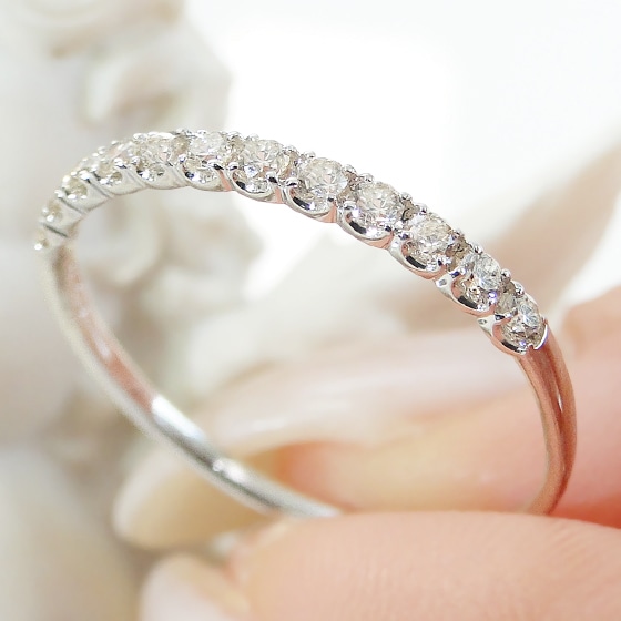 【大特価】【K10/K18】 YG/PG/WG ダイヤモンド エタニティ リング【0.20ct】