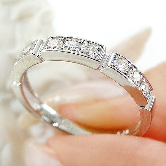 Pt950/K18YG【0.3ct】ダイヤモンド エタニティ リング
