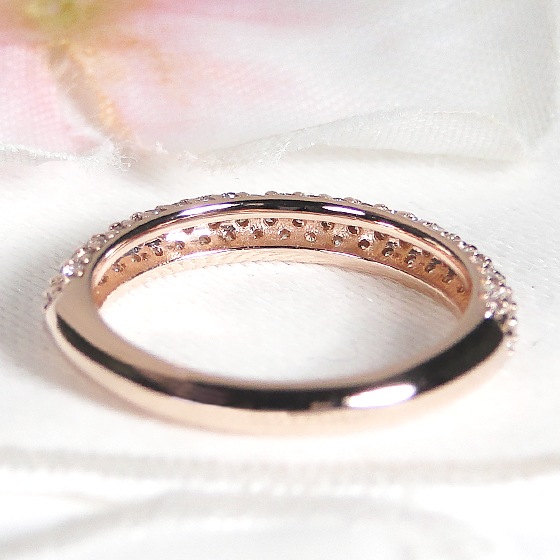 pt950/K18YG/K18PG ピンキーリング ダイヤモンド パヴェ【0.3ct】