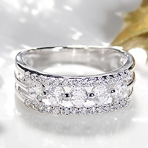 Pt900 ダイヤモンドデザインリング【1.0ct】