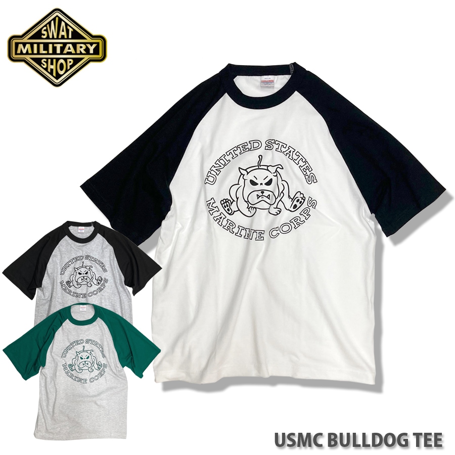 ミリタリーショップ専門店 SWAT | SWAT ORIGINAL USMC BULLDOG ラグランスリーブ Tシャツ 5.6oz 【メール ...