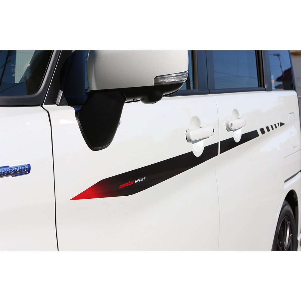 MONSTERSPORT[モンスタースポーツ]MONSTER SPORT ソリオ専用 サイドデカール(左右セット)ブラック×レッド ...