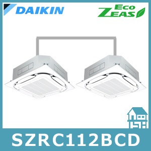 業務用エアコン専門店★在庫有★【代金引換決済不可】 ダイキン 天井埋込カセット形 S-ラウンドフロー・三相200V・P112形(4馬力相当)・ツイン同時マルチ＋リモコン＋パネル＋分岐管 Eco ...