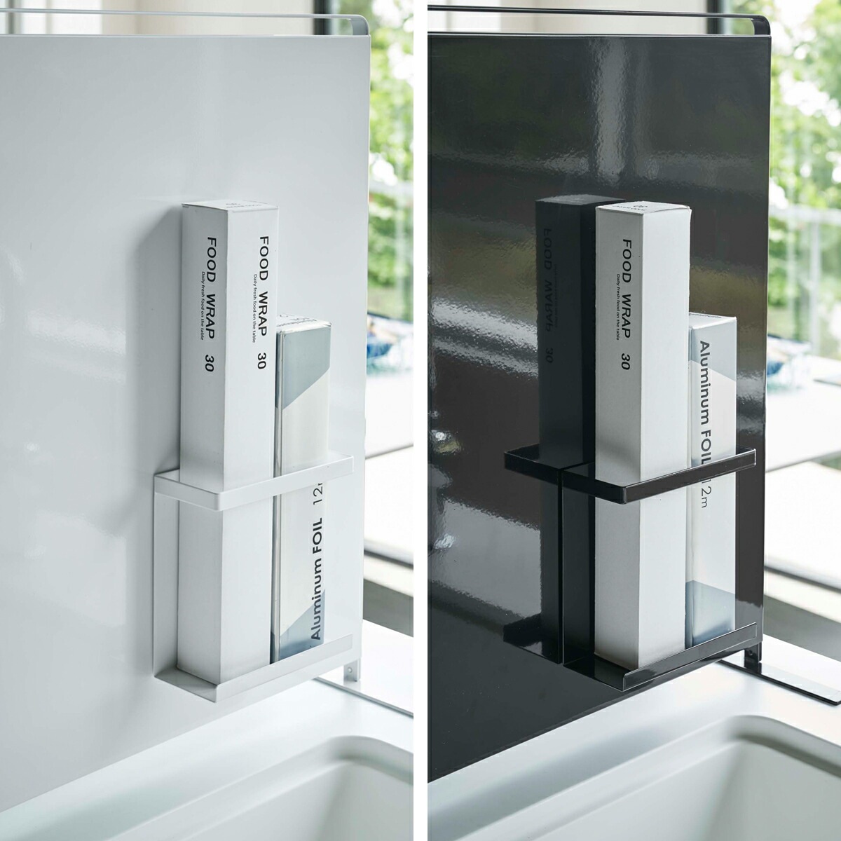 山崎実業(yamazaki)tower【マグネットラップホルダー タワー スリム】 おしゃれ ラップホルダー マグネット 冷蔵庫 ホワイト ブラック YAMAZAKI タワーシリーズ 5144 ...