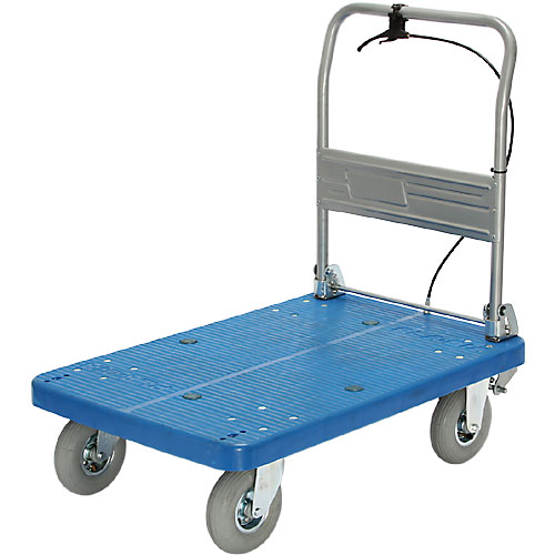 【タニックスショップ】カナツー PLA300-DX-HP-HS｜プラスチック手押し台車 PLA300-DX-HP-HS ハンドル折りたたみ式 空気入タイヤ ハンドストッパー付