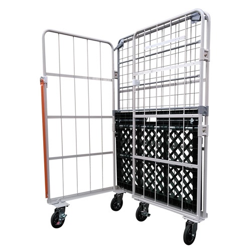 ヤマトモビリティ＆Mfg. 跳ね上げ中間棚付コンビテナー LRC80-PG/PI（HA） W1100×D800×H1700mm | タニックスショップ-台車館