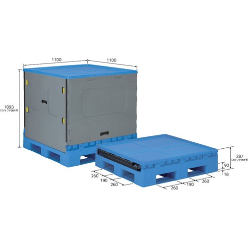 【コンテナ館】三甲(サンコー) コンパレッター F#1000-2B 本体・フタセット（806640-01）